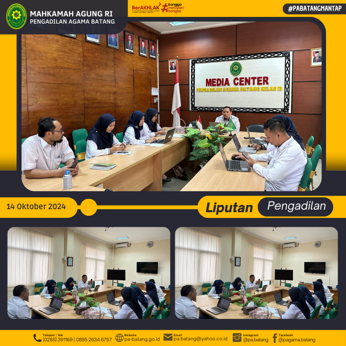 SEKRETARIS PIMPIN RAPAT PERSIAPAN PENYUSUNAN LAPORAN PIPK 2024 - Pengadilan Agama Batang